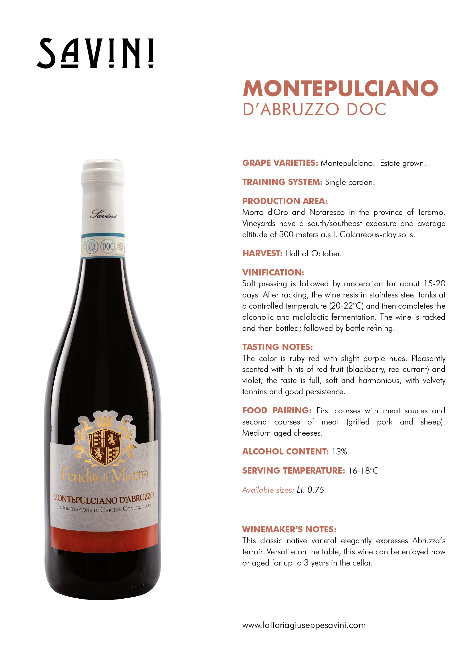 MONTEPULCIANO D’ABRUZZO DOC – Fattoria Giuseppe Savini
